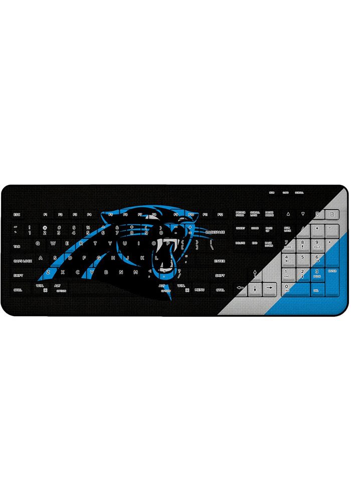 Carolina Panthers BLACK Stripe Wireless USB Keyboard - 9345519