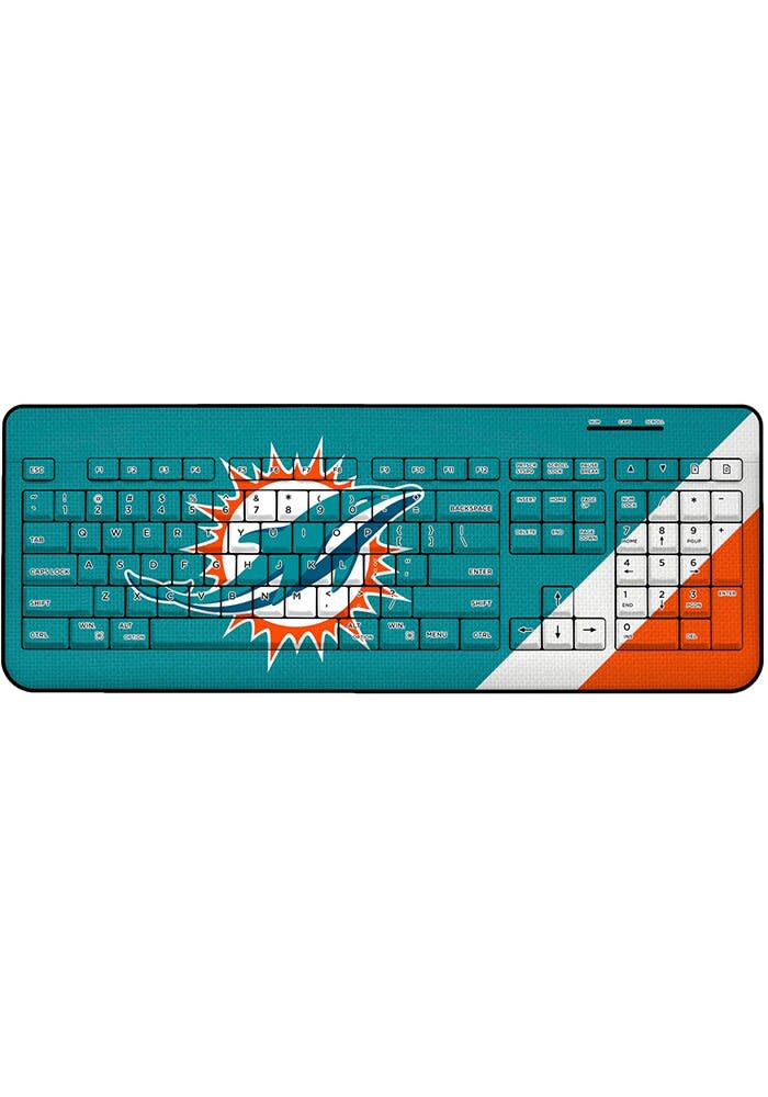 Miami Dolphins GREEN Stripe Wireless USB Keyboard - 9345534