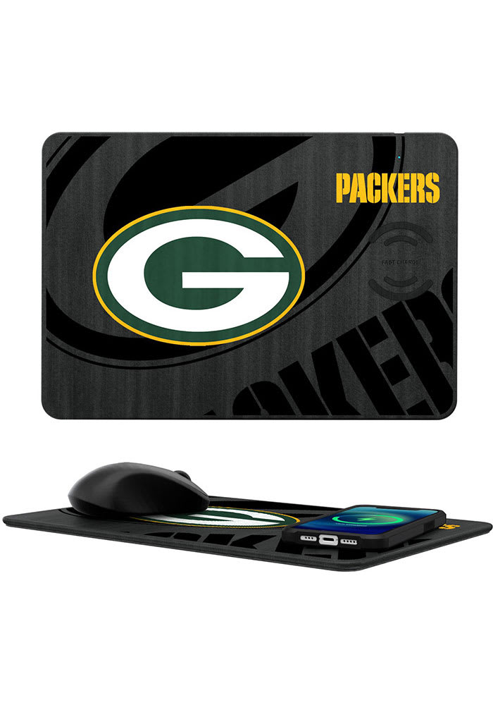 Green Bay Packers BLACK 15-Watt Mouse Pad Phone Charger - 9345592