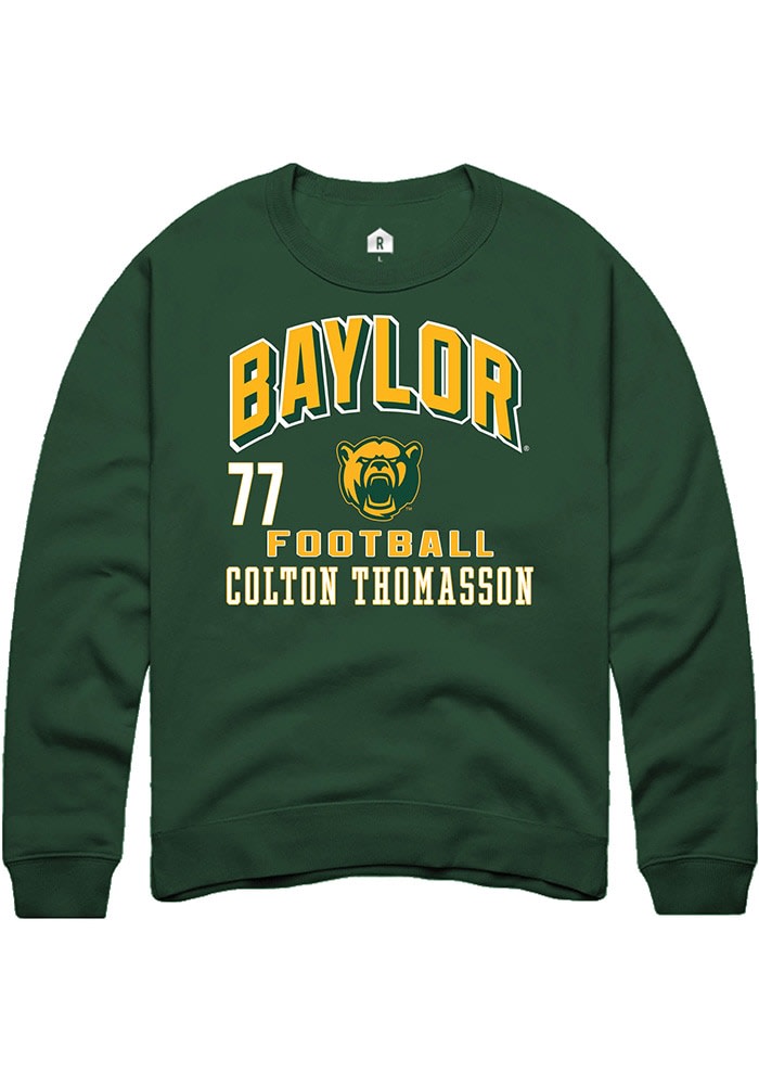 Colton Thomasson Mens GREEN Baylor Bears Football NIL Arch Logo Player ...