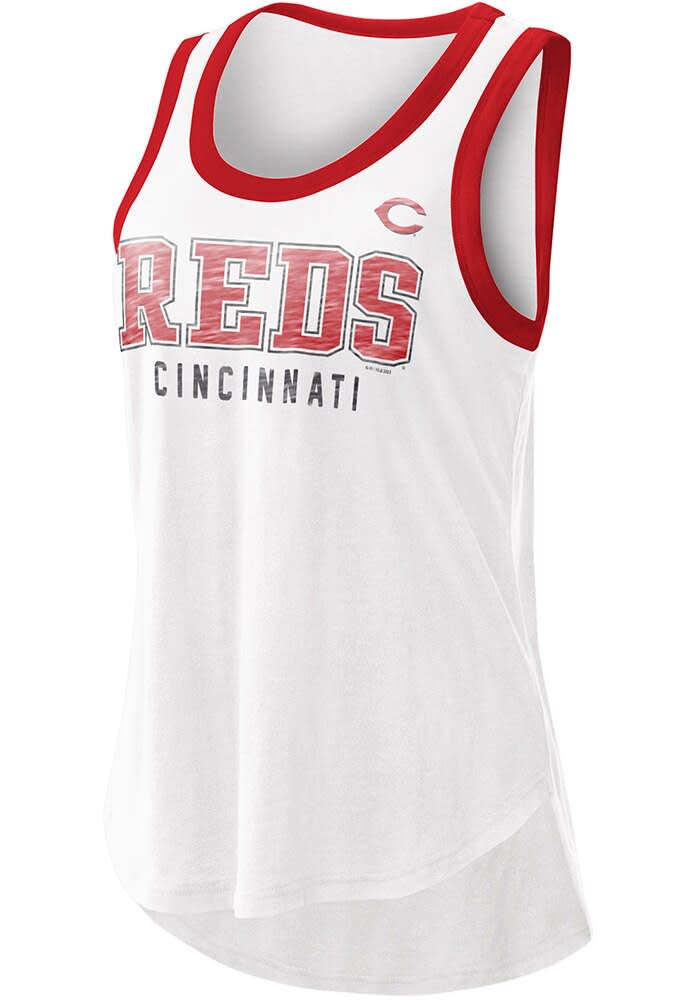 Cincinnati Reds Womens White Clubhouse Tank Top