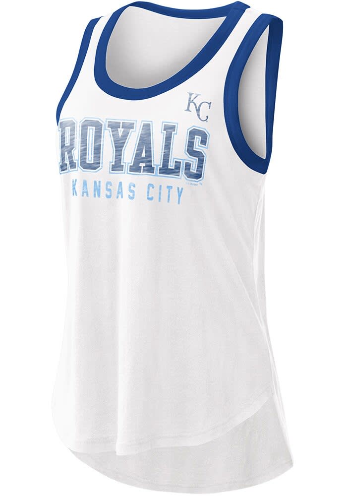 Kansas City Royals Womens WHITE Clubhouse Tank Top - 9434117