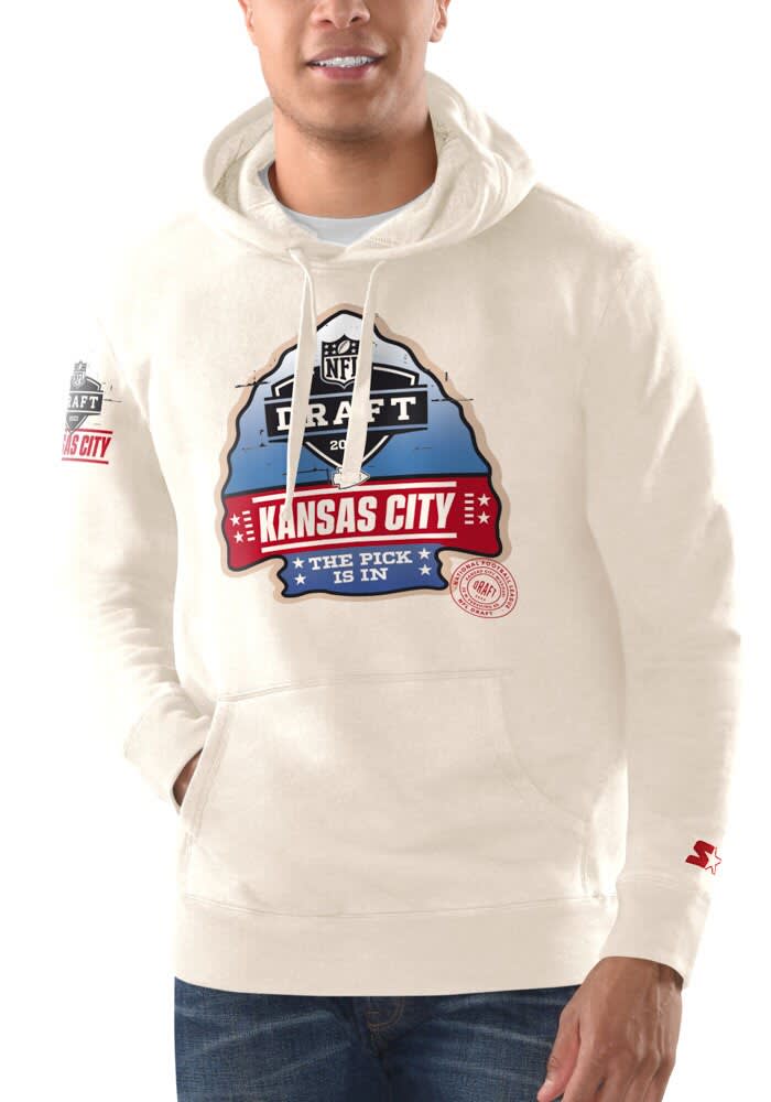Starter Kansas City Chiefs Mens CREAM 2023 Draft Day KC Hoodie - 9434733