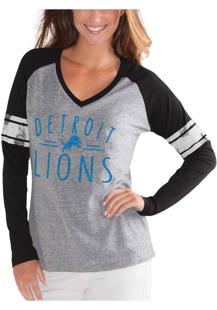 Detroit Lions BLACK Franchise Long Sleeve LS Tee - 9434949