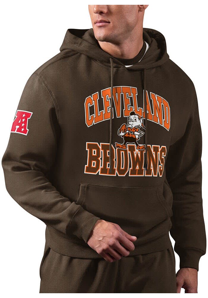 Starter Cleveland Browns Mens Brown Assist Long Sleeve Fashion Hood ...