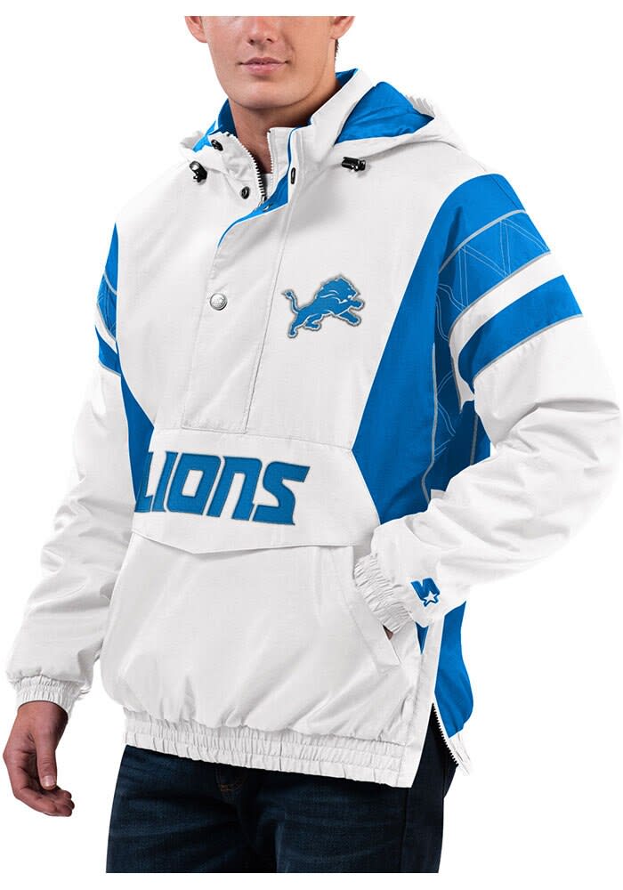 Starter Detroit Lions Mens Polyfill White Pullover Jackets - 9436929