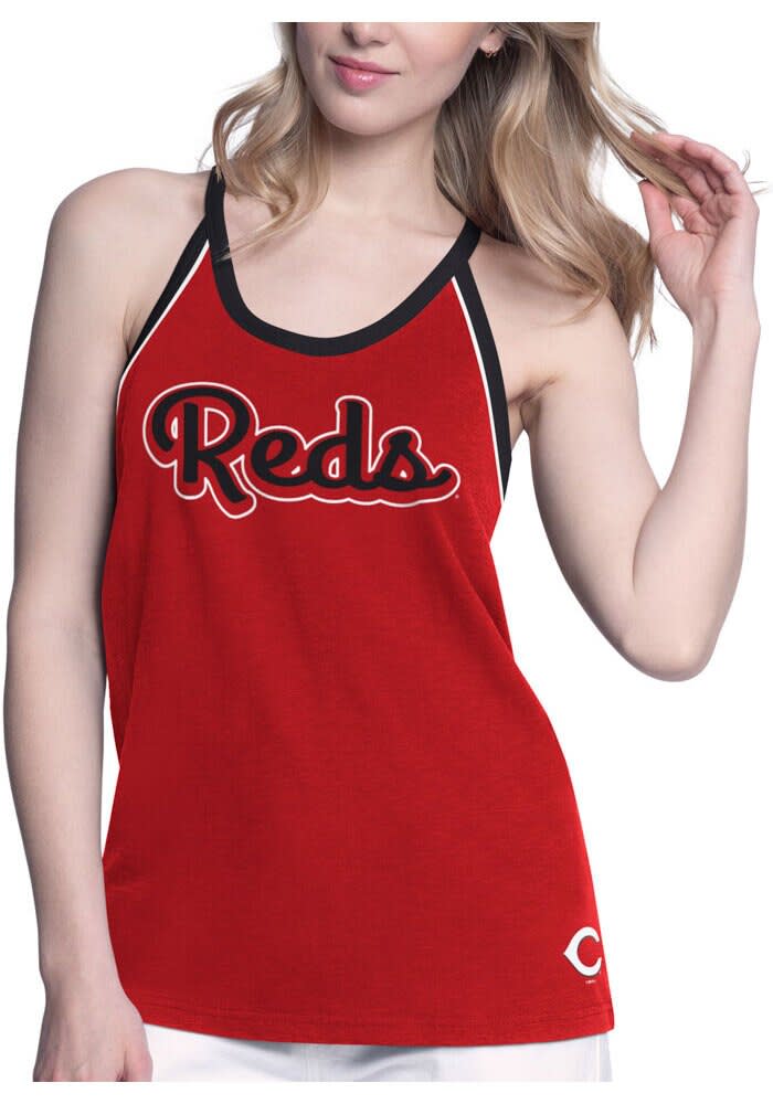 Cincinnati Reds Womens Red Curveball Tank Top - 9437629