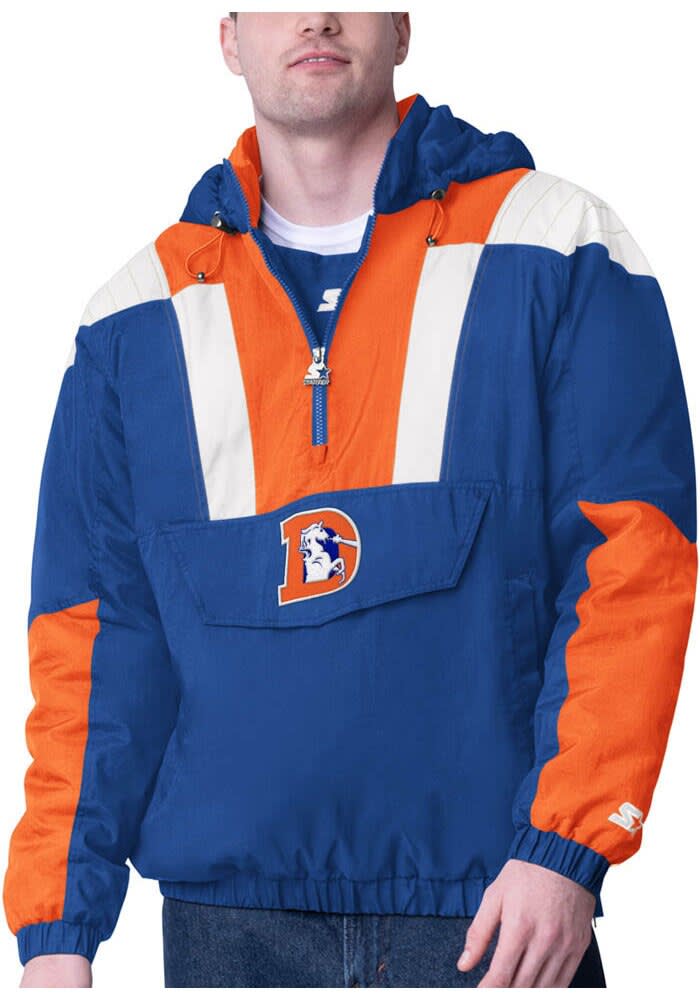 Starter Denver Broncos Mens Charger ROYAL Pullover Jackets - 9438311