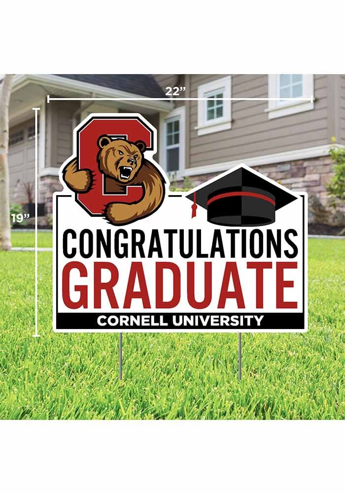 Cornell Big Red White Congratulations Graduate Yard Sign - 95342947