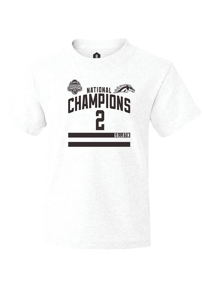 Grady Gallatin Youth Broncos White NIL 2025 National Champions Shirzee ...