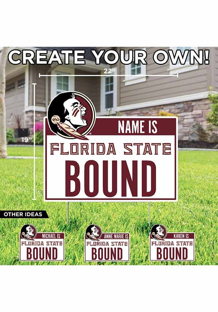 Florida State Seminoles White Personalized School Bound Yard Sign - 9594454