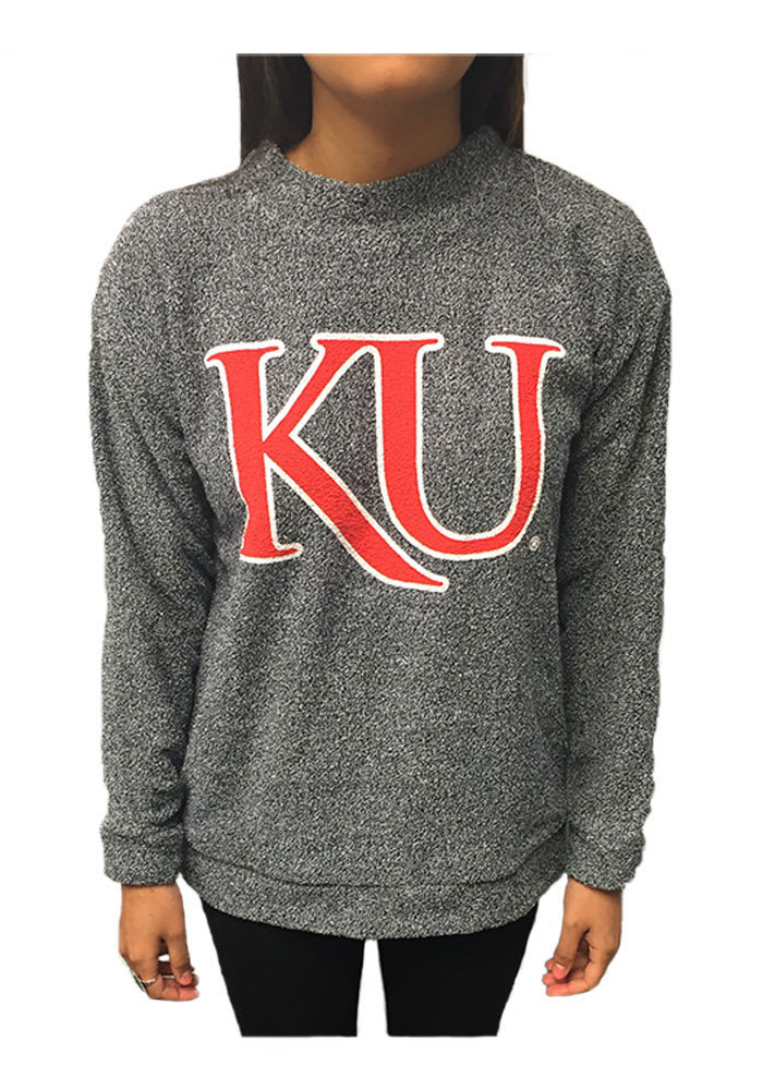 Kansas Jayhawks Womens NAVY Original Long Sleeve Crew Sweatshirt - 96650004