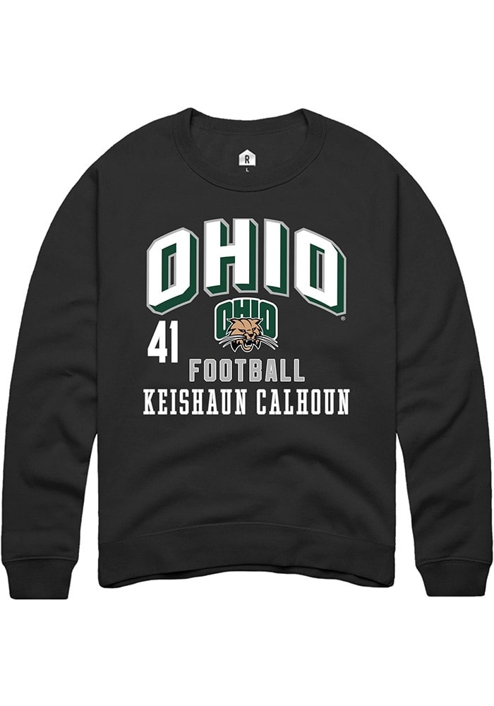 Keishaun Calhoun Ohio Bobcats Mens BLACK Football NIL Arch Logo Player ...