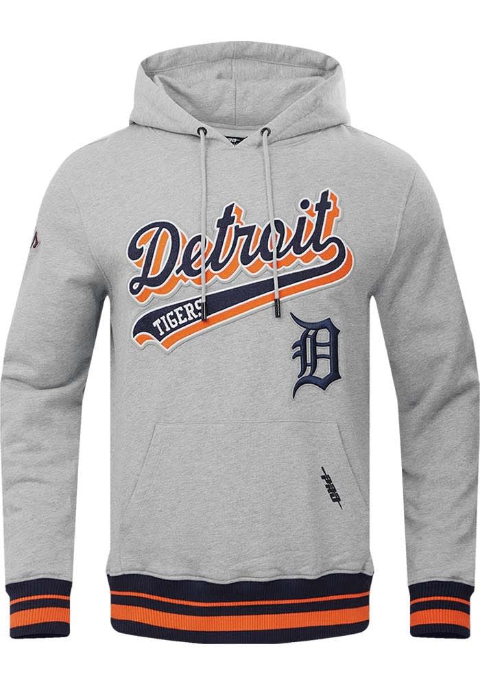 Pro Standard Detroit Tigers Mens GREY HEATHER Script Tail Long Sleeve ...