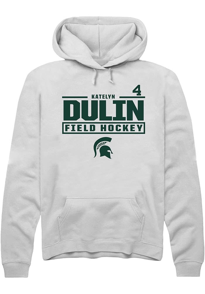 Katelyn Dulin Mens White Michigan State Spartans NIL Stacked Box Player ...