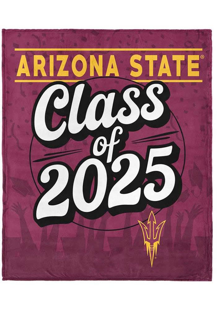 Arizona State Sun Devils MAROON Class of 2025 Silk Touch Fleece Blanket ...