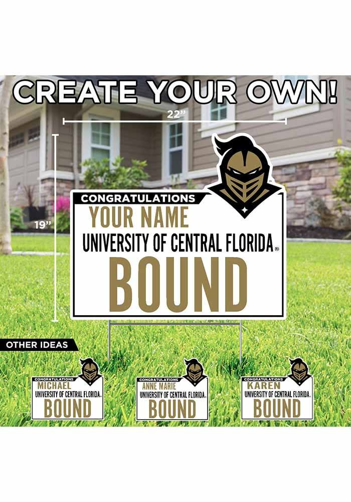 UCF Knights White Personalized School Bound Yard Sign - 9767305