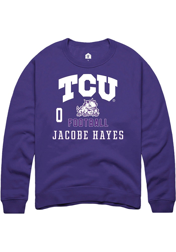 jacobe hayes TCU Horned Frogs Mens PURPLE Football NIL Arch Logo Player ...
