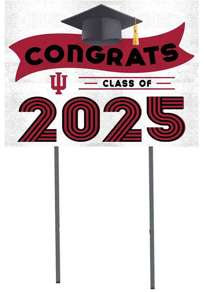 Indiana Hoosiers White 18x24 Yard Sign with Stakes Class of 2025 Yard ...