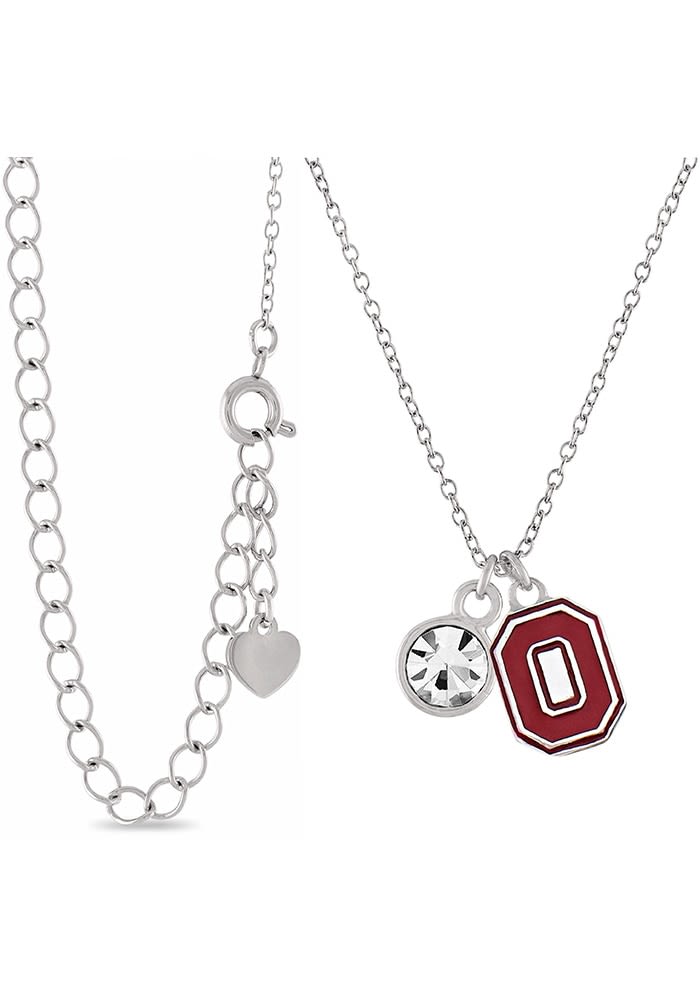 Red Adjustable Charm Ohio State Buckeyes Womens Necklace - 9770015