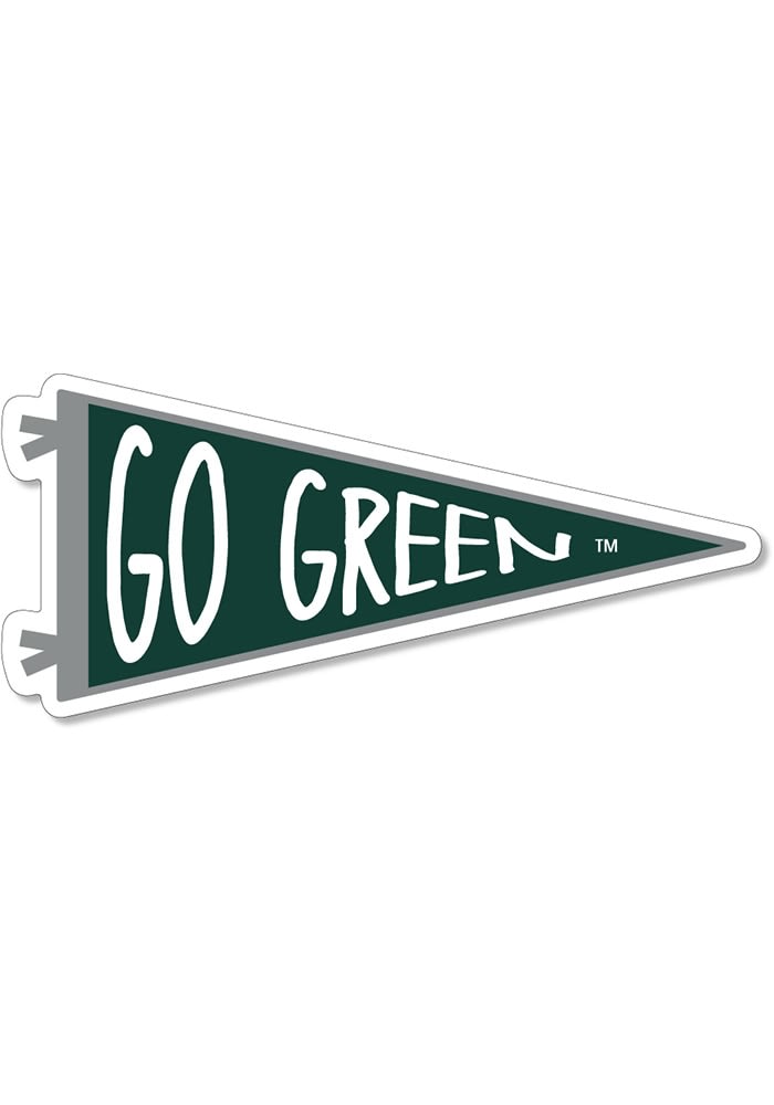 Michigan State Spartans GREEN 3.5in Go Green Pennant Rugged Stickers ...