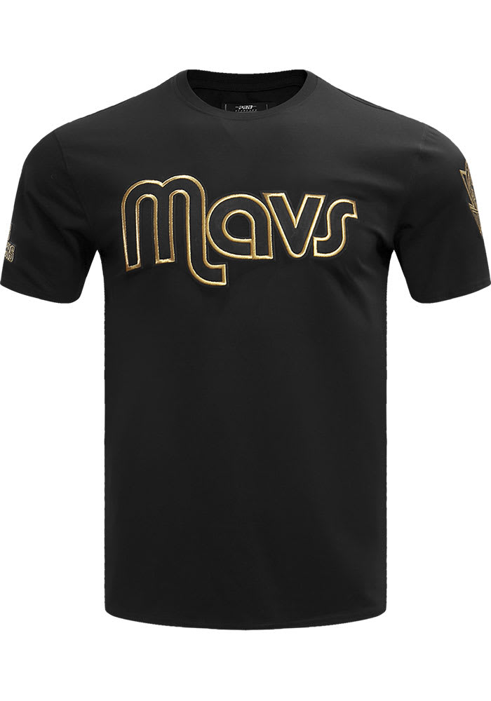 Pro Standard Dallas Mavericks BLACK Black and Gold Short Sleeve Fashion ...