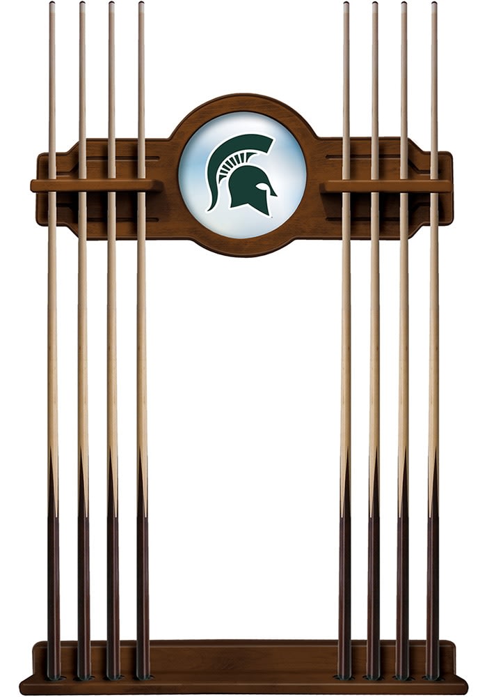 Michigan State Spartans Solid Wood Cue Rack Pool Table BROWN - 994633779