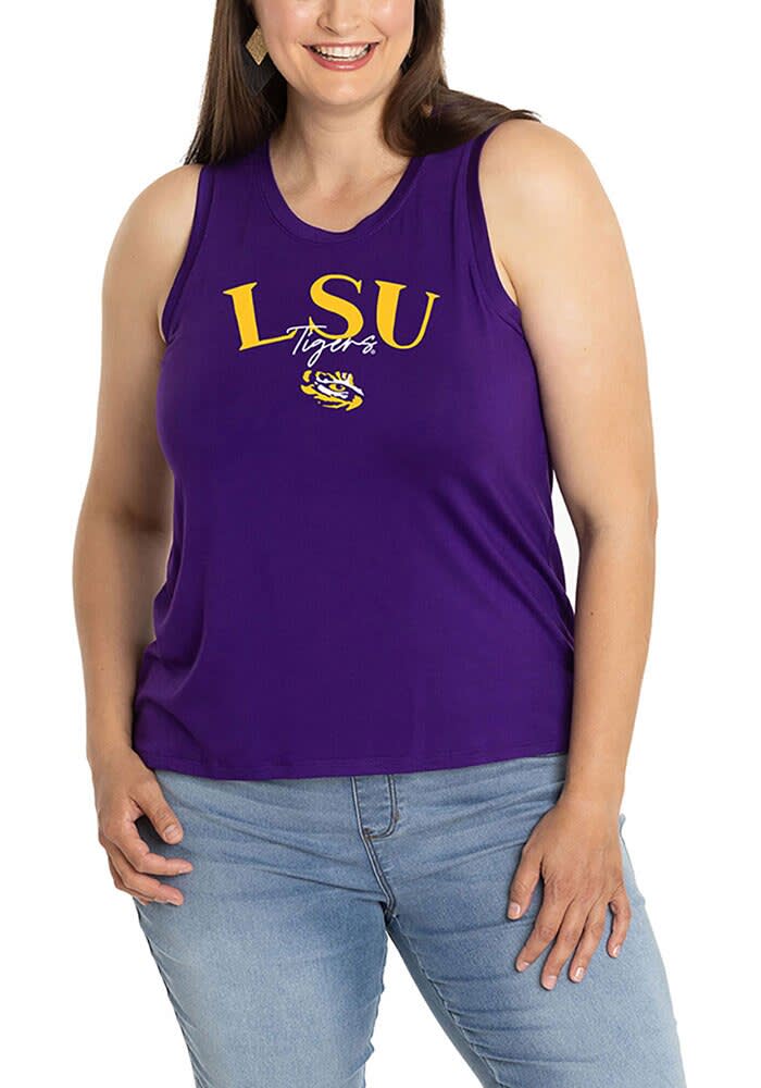 LSU Tigers Flying Colors Womens PURPLE High Neck Tank Top - 9991522