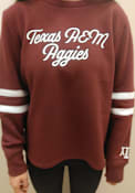 Texas A&M Aggies Womens Maroon Corded Long Sleeve Crew Sweatshirt