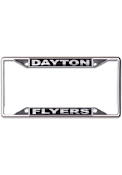 Dayton Flyers License Plate- Dayton Silver Team Logo Black License Tag
