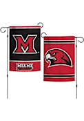 Miami RedHawks Basic Logo Red Silk Screen Grommet Flag